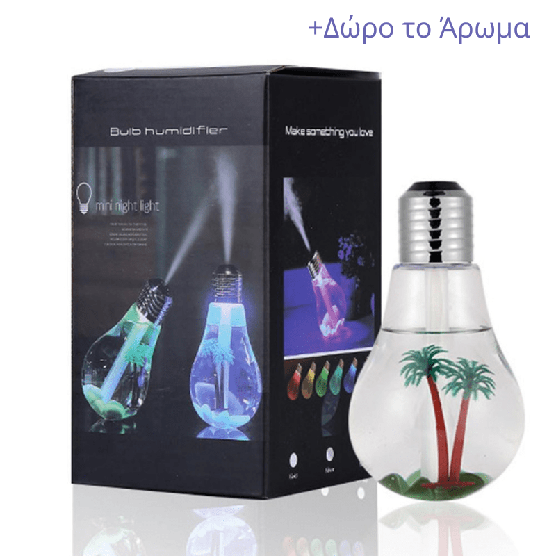 Humidifier BULB Mini Light Lamp Συσκευή για Αρωματοθεραπεία 400ml 7Led ...