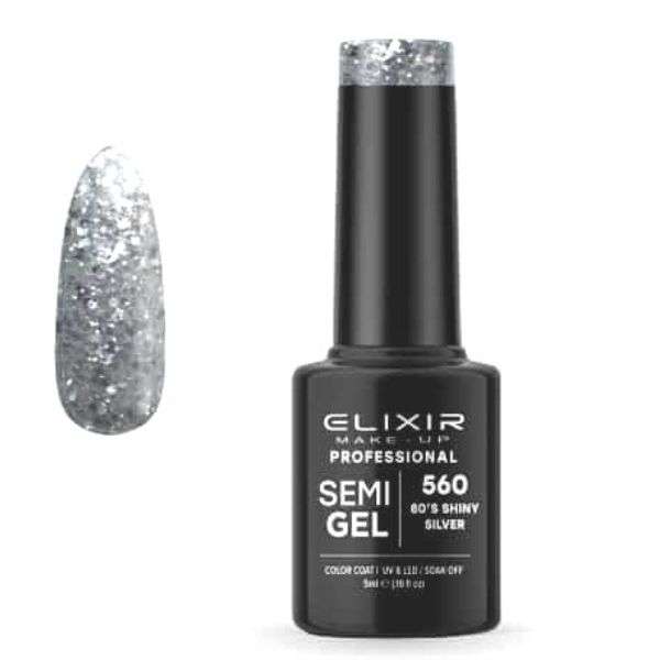 Elixir Professional Semi Gel Ημιμόνιμο Βερνίκι Νυχιών 560 80s Shiny ...