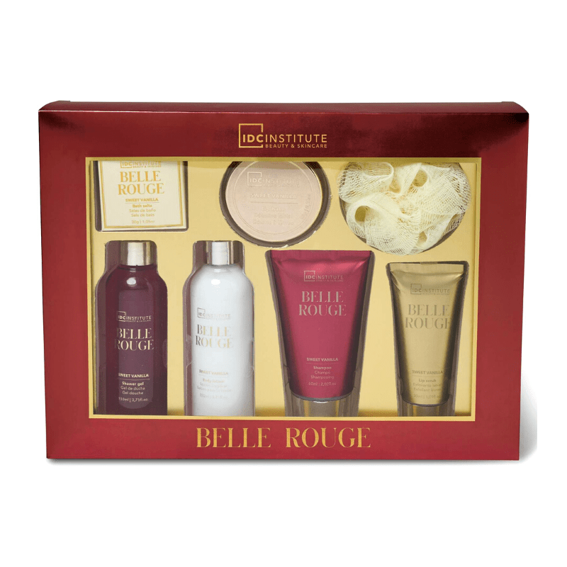 IDC Belle Rouge Box Giftset Sweet Vanilla – 110ml Shower Gel, 110ml Body Lotion, 60ml Shampoo ...