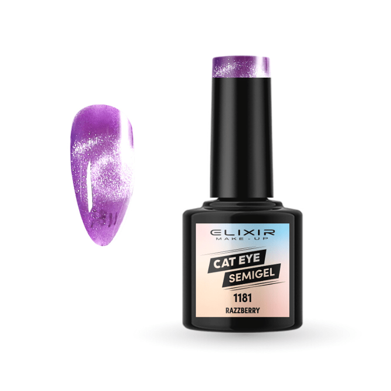 Elixir Cat Eye Effect SemiGel Ημιμόνιμο Βερνίκι Νυχιών 1181 Razzberry ...
