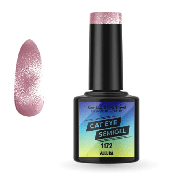 Elixir Cat Eye Effect SemiGel Ημιμόνιμο Βερνίκι Νυχιών 1172 Allura Ροζ ...
