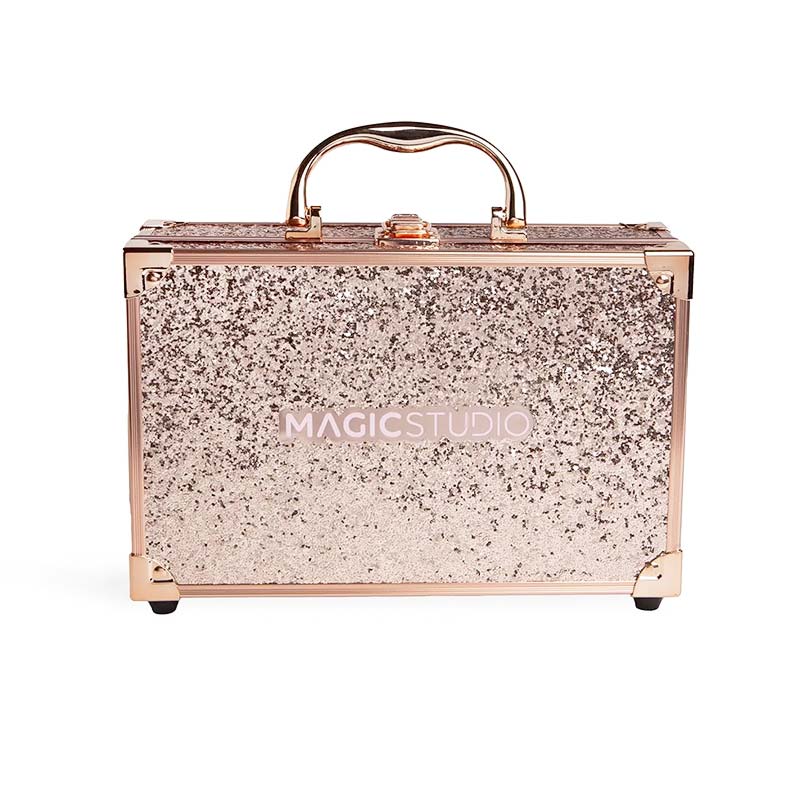 IDC Magic Studio Rose Quartz Case Βαλιτσάκι Μακιγιάζ Ροζ Χρυσό Γκλίτερ ...